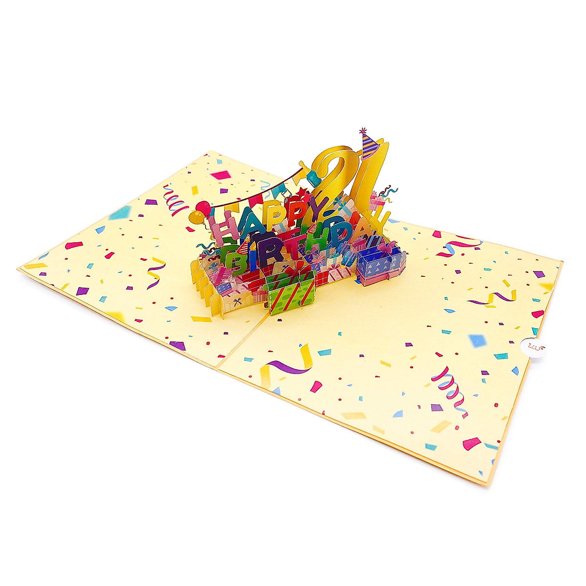 Liif Happy 21st 3D Greeting Pop Up Birthday Card, 21 Birthday Card For Him, Her, Son, Daughter, sister | With Message Note & Envelop | Large Size 8 x 6 inch
