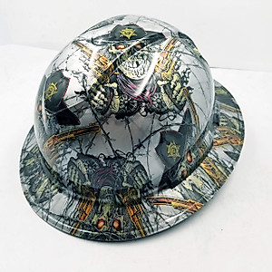 Wet Works Imaging Customized Pyramex Full Brim DIRTY DIRTY HARRY HARD HAT with Ratcheting Suspension CUSTOM LIDS CRAZY SICK CONSTRUCTION PPE