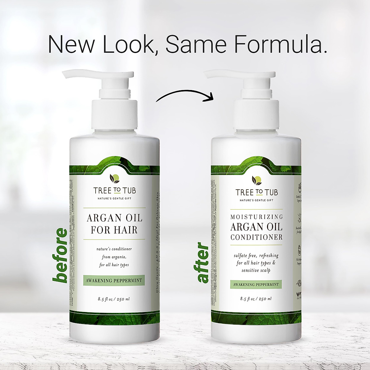 Tree To Tub Biotin Fine Hair Shampoo for Thicker, Fuller Volume & All Hair Type Hydrating Argan Oil Conditioner for Dry Oily Hair & Sensitive Scalp - Gentle Volumizing Shampoo & Conditioner