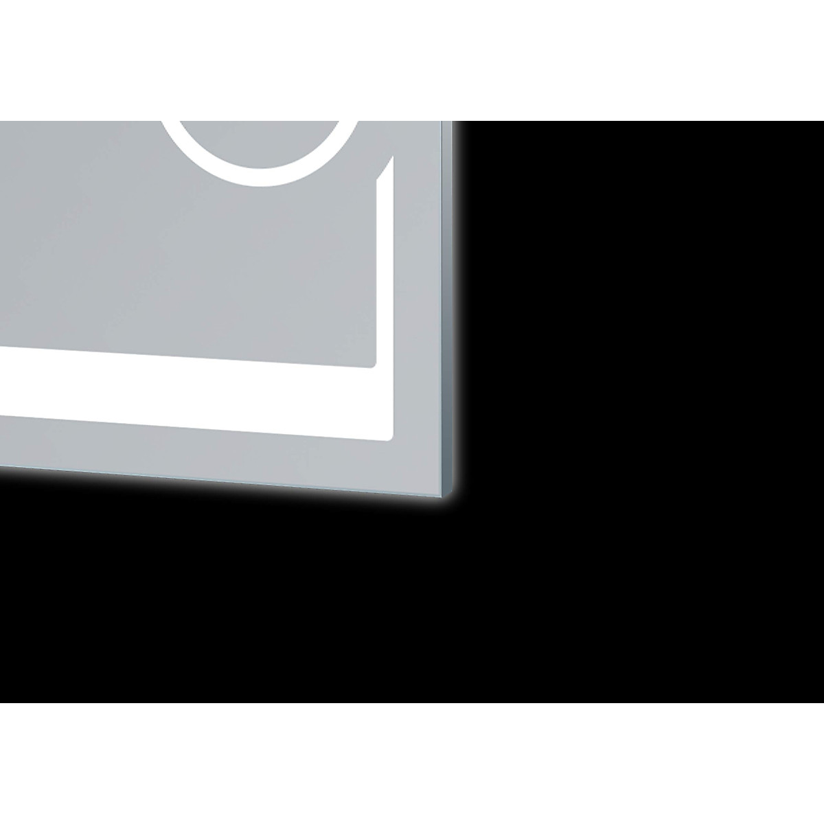 LED Backlit Illuminated Mirror 24". Wall Mounted for Bathroom, Makeup. Hardwired and Easy to Install. Bright White Light 20w Behind Rectangular Inset Frosted Glass for Flattering Glow