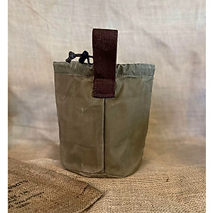 4QT Bushcraft Cookware Bag | Waxed Canvas Bush Pot Bag | Camp Kettle Bag | Outdoor Cooking Kit | Coffee Pot Bag | Foragers Belt Bag (2QT Bushpot Bag)