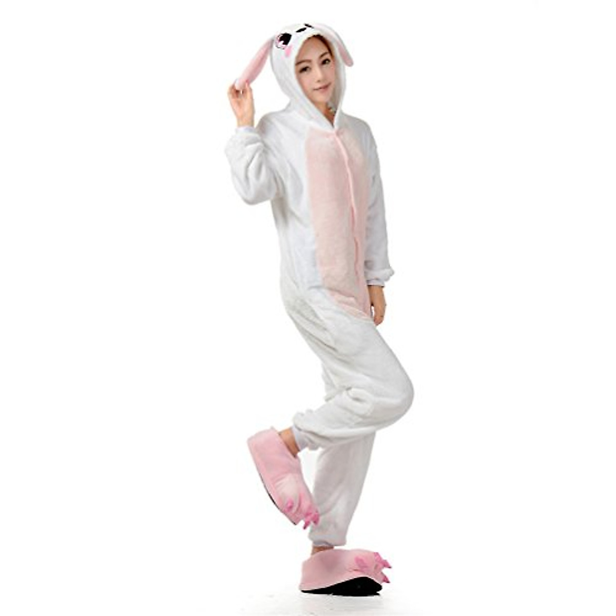 UreeUine Ultra Soft Plush Pink Easter Bunny Costume Cosplay Sleepsuit S
