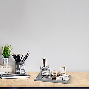 Countertop and Vanity Tray, 2 Pack (9.7" and 11.9") Bathroom Vanity Tray, Soap Dispenser Tray for Bathroom Countertop, Shatterproof Durable Rectangle Bathroom Tray, Grey Bathroom Tray