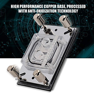 Bewinner PC Water Cooling Block,Computer CPU Water Cooling Block Waterblock Copper Base with Micro Channel,for AM2 / AM2+ / AM3 / AM3+ / AM4 / FM2+ CPU,Processed with Anti-Oxidization Technology