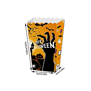 12 Pieces Halloween Popcorn Box Halloween Party Favor Snack Treat Boxes Candy Cookie Container Decorations Gifts for Kids Adults Halloween Party Favor Supplies