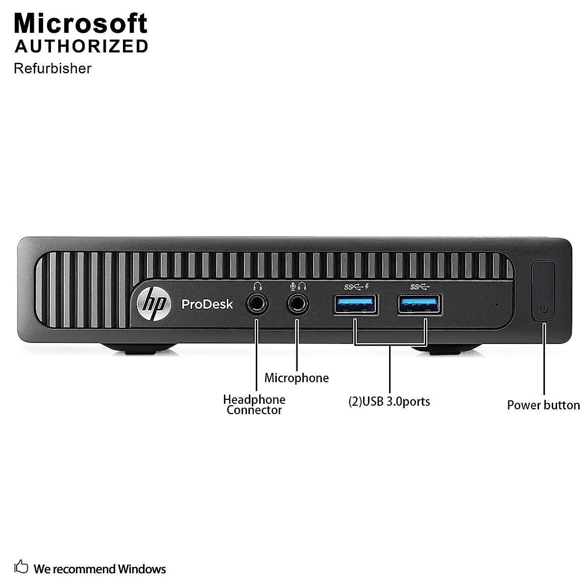 HP ProDesk 600 G1 Mini Business Desktop PC, Intel Core Quad i5 4590T up to 3.0GHz, 8GB DDR3, 128GB SSD, WiFi, BT, VGA, DP, Windows 10 64 Bit-Multi-Language Supports English/Spanish/French (Renewed)
