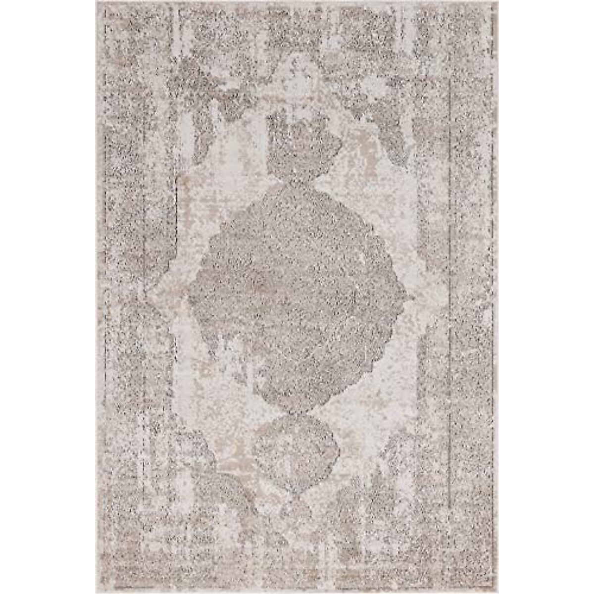 Rugs.com Oregon Collection Rug – 6' x 9' Ivory Low-Pile Rug Perfect for Living Rooms, Large Dining Rooms, Open Floorplans