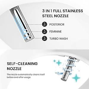 VOVO TCB-090SA Smart Bidet Toilet, One Piece Integrated Toilet with bidet built-in, Auto Open/Close Lid, Auto Dual Flush, Heated Seat, Made in Korea - Elongated