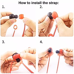 smaate Anti-Lost Strap Compatible with TOZO T10 Earbuds, Soft Silicone Cord for Sports, Black