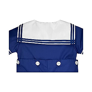 Petit Ami Baby Boys’ 2 Piece Nautical Bobby Suit with Collar, 18 Months, Navy