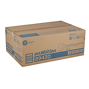GP PRO by Georgia-Pacific enMotion, 8" Touchless Paper Towel Roll, 89430, White, 700 Feet per Roll, 6 Rolls per Case