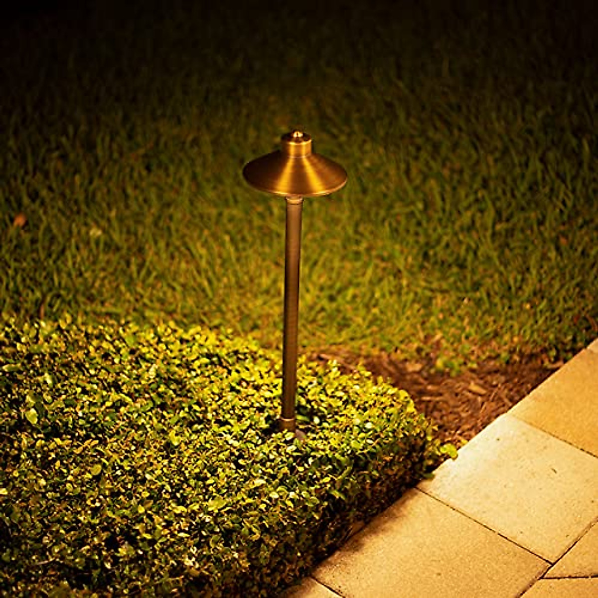 Lumen Logic G2 12V Brass Path Light (24" Tall) with 3W 2700K GU4 LED Bulb