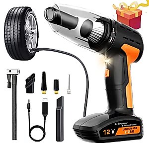 EDS FAM Wireless Handheld Car Vacuum Cleaner Rechargeable Air Pump Cordless Portable Tire Inflator Detailing Vacuum Cleaner for Car Dust Buster