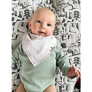 Diaper Squad 100% Organic Cotton Neutral Solid 10-Pack Baby Drool Bandana Bibs for Boys and Girls, Plain Colors