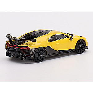 Bugatti Chiron Pur Sport Yellow and Carbon Limited Edition to 4200 Pieces Worldwide 1/64 Diecast Model Car by True Scale Miniatures MGT00428