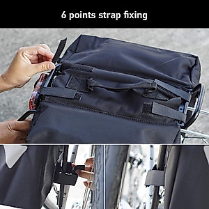 Vincita Double Bike Panniers - 12 L with Rain Cover, Large, Carrying Handle and Reflective Spots - Water Resistance Bicycle Pannier for Bike Rack Carrier