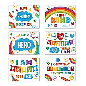 Laminated Classroom and Bulletin Board Decoration Set - 12 Positive Affirmation Poster Set