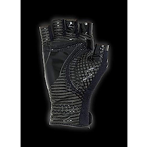 Copper Tech PRO Women's Pickle Ball, Badminton and Tennis Glove Worn ON Right Hand (Black/Black, ONE Size FIT Most(Small Thru Medium))