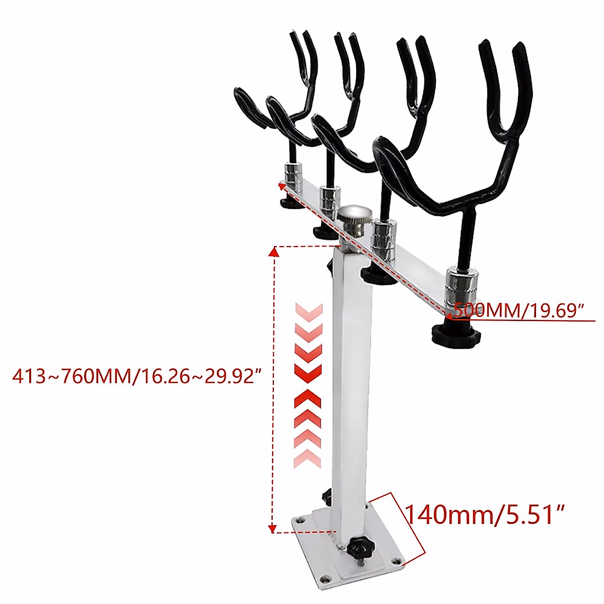 Mojiate Made PVC Coated Fishing Rod Holder Aluminum Fishing Rod Bracket Sure Grip Pole Support for Boat, Ship, Yacht and More