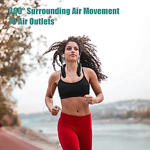 TREKOO Portable Neck Fan, Hanging Neck Fan, Bladeless Personal Neck Fan Rechargeable Battery Operated USB Hands Free Neck Fan for Cooling Around the Neck