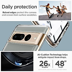 Spigen Ultra Hybrid [Anti-Yellowing Technology] Designed for Pixel 7 Pro Case (2022) - Crystal Clear