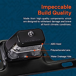 TRUE MODS LED License Plate Light for Trailer [Bracket Mount] [DOT FMVSS 108] [SAE L] [Black-Finish] [Waterproof] [12V DC] License Tag Lights for UTV ATV Trailer Truck RV Boat