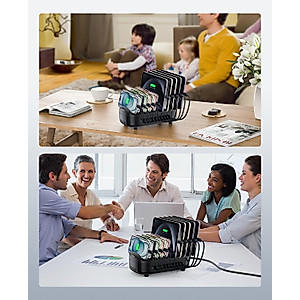 ORICO 120W Charging Station for Multiple Devices, 10-Ports USB Charging Docking Organizer Station, Multi USB Charging Station Compatible with iPad, Tablet, Kindle, Airpods and Cell Phone