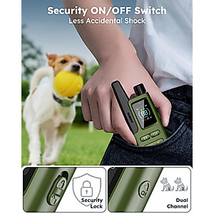 Jugbow Dog Shock Collar 2 Dogs (10-120Lbs) - 3300FT Dog Training Collar with Remote IPX7 Waterproof Electric Collar with 4 Training Modes, Security Lock, Rechargeable e-Collar for All Breeds, Sizes