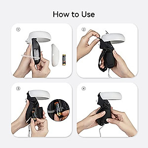 KIWI design Upgraded Controller Grips Cover Compatible with Quest 2 Accessories, with Battery Opening Protector with Knuckle Straps (Black)