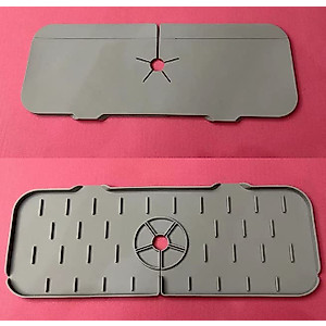 Faucet Splash Guard, Silicone Kitchen Sink Mat, Drain Protector, Countertop Drain, Sink Splash Guard Behind Faucet, Kitchen Sink Accessories, Bathroom Faucet Water Catcher Mat