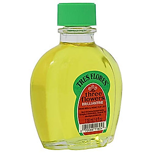 Three Flowers Brilliantine, Men Hair Styling Oil, Anti-Frizz, 2-Pack of 4 FL Oz, Bottles, amber