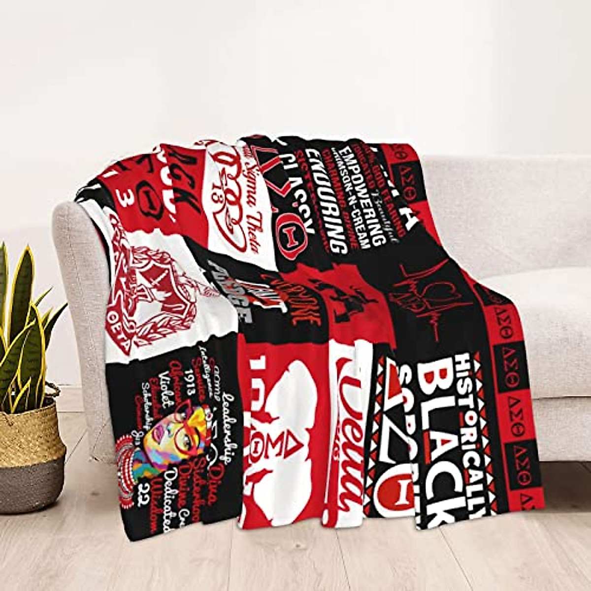 Sorority Gifts for Women Blanket 50"x60"Super Soft Flannel Throw Positive Blanket Gift for Girls