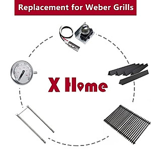 X Home 21.5-Inch Heavier Flavorizer Bars Replacement for Weber Genesis Silver A, Spirit E-210 (Side-Mounted Control), Porcelain-enameled, 5-Pack