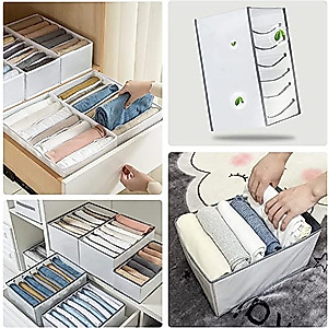 Wardrobe Clothes Organizer, NEW Sturdy Clothes Organizer for Folded Clothes, 6-Grid Collapsible Storage Bins Cubes Organizers, with Waterproof Fabric, Suitable for Closet/Wardrobe/Drawer