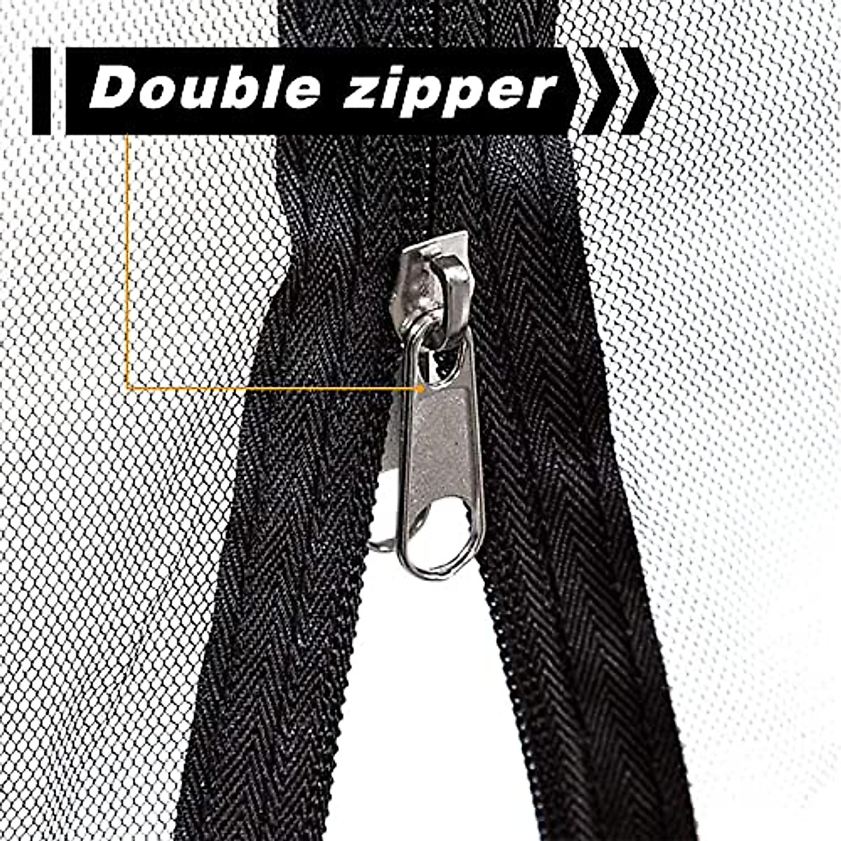 LooDro Square Patio Umbrella Mosquito Nets 10 x 10 x 7.5ft,Polyester Umbrella Netting with Zipper Door and Adjustable Rope,Fits 8-10ft Outdoor Umbrellas and Patio Tables (Black)