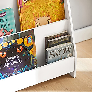 SoBuy White 4-Tier Children Kids Bookcase, Book Shelf, Storage Display Rack Organizer Holder for Bedroom, Study Living Room, KMB32-W