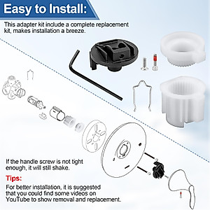 116653 Shower Faucet Handle Adapter Kit Replacement for Moen Posi-Temp Handles, Replacement Parts Compatible with Moen Single Handle Tub/Shower Faucet Valve Cartridge