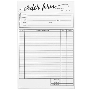 Juvale Set of 2 Work Order Forms with Carbon Copy, Invoice Book for Small Business Supplies, Black Scripted Design, 50 Receipts Per Pad for 50 Orders (5.5 x 8.5 Inches)