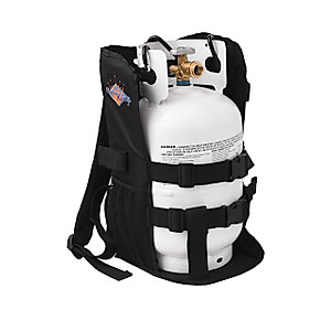 Flame King Propane Torch Kit Heavy Duty Weed Burner, 500,000 BTU with Flint Striker, with 10-ft Hose Regulator Assembly & YSNBKPK Backpack for 11LB or 5lb Propane Tank, Black