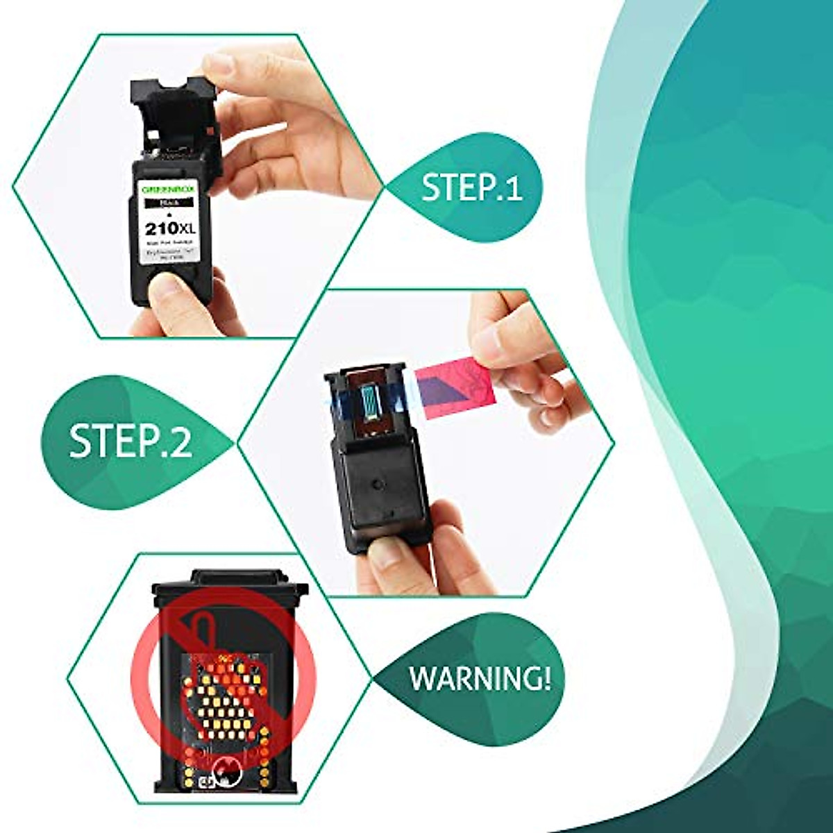 GREENBOX Remanufactured Ink Cartridge Replacement for Canon PG-210XL CL-211XL 210XL 211XL High Yield for Pixma IP2702 MX410 MP495 MP230 MP240 MP280 MX340 MX350 MX360 Printer (1 Black 1 Tri-Color)