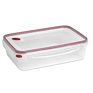 Sterilite Ultra-Seal 16 Cup Rectangle, Airtight Food Storage Container, Latching Lid, Microwave and Dishwasher Safe, Clear With Blue Gasket, 1-Pack
