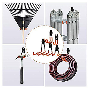 Intpro 12pack Steel Garage Storage Utility Double Hooks Organizer Heavy Duty Wall Mount Tool Holder for Organizing Power Tools Ladders Bulk Items