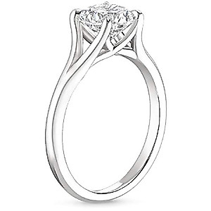 Diamondrigo Reverie Round Cut Moissanite Ring for Engagement, Wedding, Anniversary, Promise, Gift, Birthday, Gratitude (Solitaire, Divided Shank, 2.50CT, VVS1, Near Colorless) (8.5)