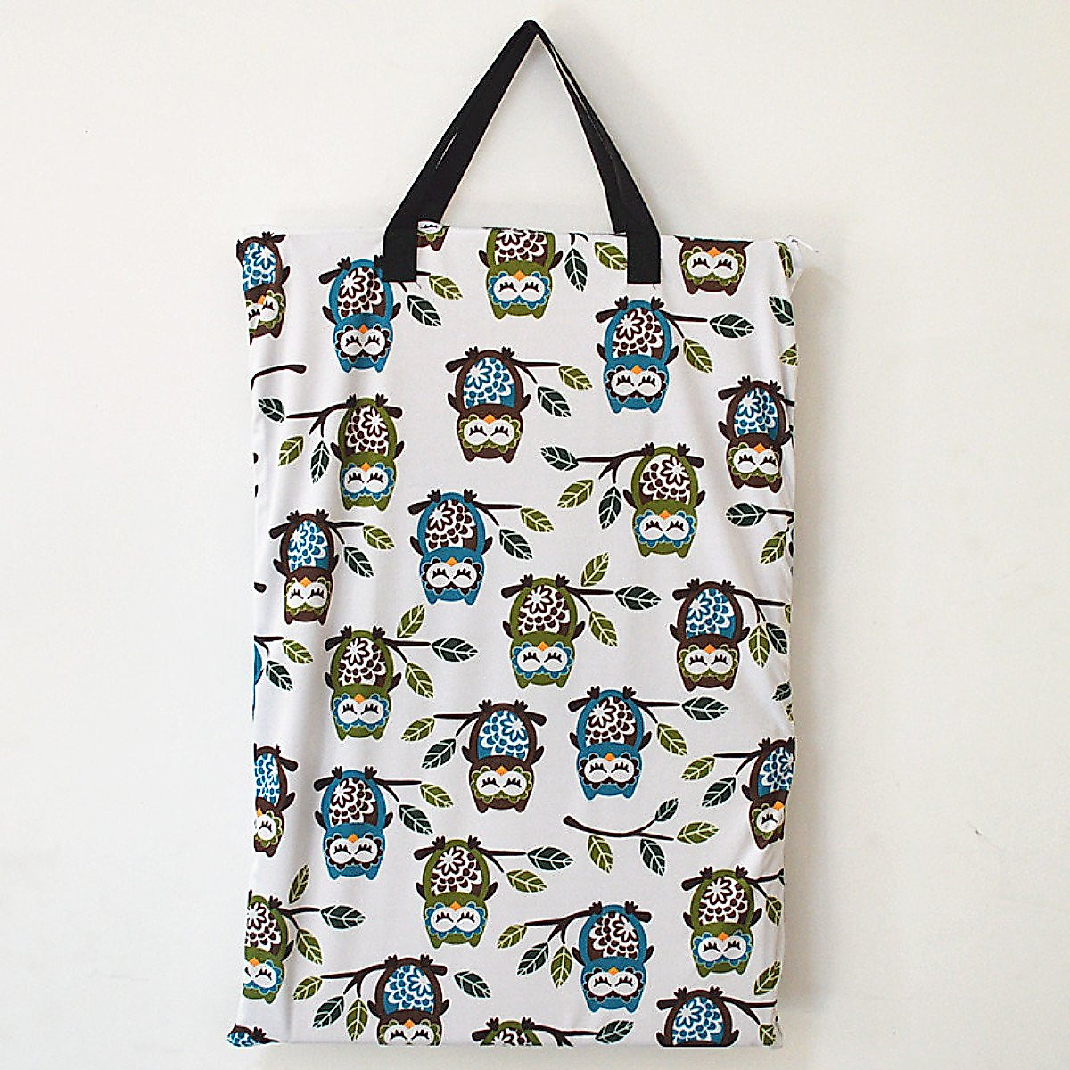 Hibaby Large Hanging Wet/dry Cloth Diaper Pail Bag for Reusable Diapers or Laundry (Owl&tree)