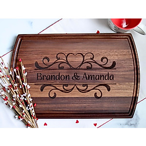 MODERN MADE DESIGNS Handmade Cutting Board, Personalized Bamboo, Walnut, Cherry or Maple Wood Engraved Boards USA Made, Customizable for Weddings, Anniversary, Housewarming, Kitchen Decor, Gift Idea