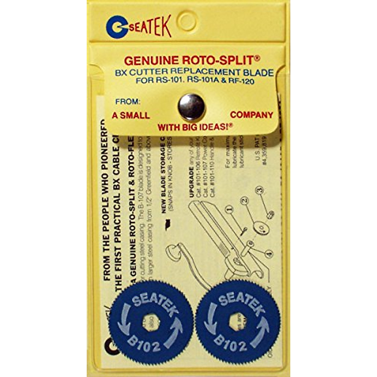 Southwire Tools B-102 Seatek RS/RF Standard Blade; Replacement Blade for All Roto-Split and Roto-Flex Models; for Use On Steel Casing and #10; Two Pack; Blue; Proudly Made in America