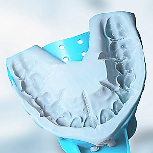 JMU Dental Impression Tray 12 Pcs, Perforated Disposable Impression Trays, 4 Medium Lower