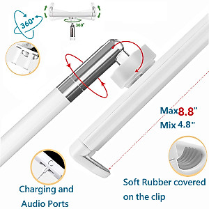 Gooseneck Tablet Stand Cell Phone Stand with Stable Base Adjustable 360 Degree Rotating Floor Stand for iPad Within 4-12.9 inches