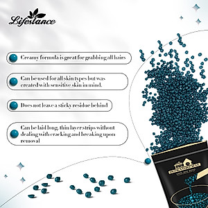 Lifestance Wax Warmer Hair Removal Kit- 4 Packs of Wax Beads(14.1 oz total)- At Home Waxing Kit for Women Sensitive Skin Brazilian Facial Hair Body