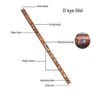 Bamboo Flute D Key Dizi Chinese Traditional Musical Instrument